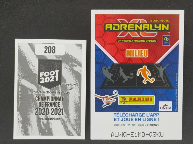 RAYAN CHERKI ROOKIE #208 + Carte Panini Adrenalyn 20-21 #149 - Envoi ...