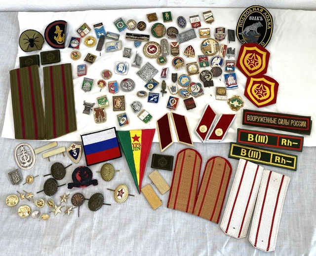 RUSSIAN SOVIET MILITARY Huge Badge Patch Rank Insignia Collection Job ...