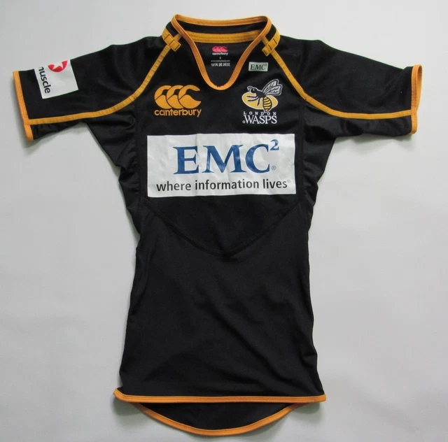 LONDON WASPS RUGBY Player Issue home shirt Jersey CANTERBURY 2011-12 ...