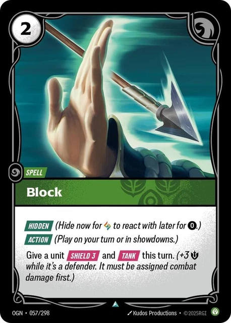 BLOCK - 057/298 - Origins - Riftbound League Of Legends TCG $2.00 ...
