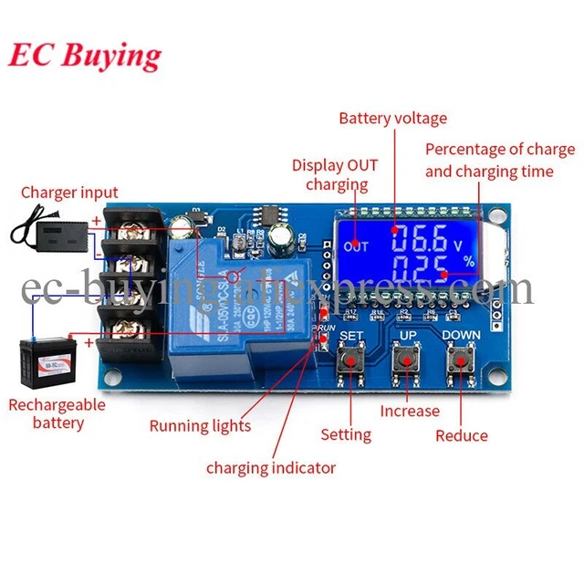 DC 6-60V 30A Storage battery Charging Control Module Protection Board ...