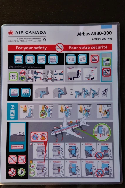 AIR CANADA AIRBUS A330-300 Safety Card $5.00 - PicClick CA
