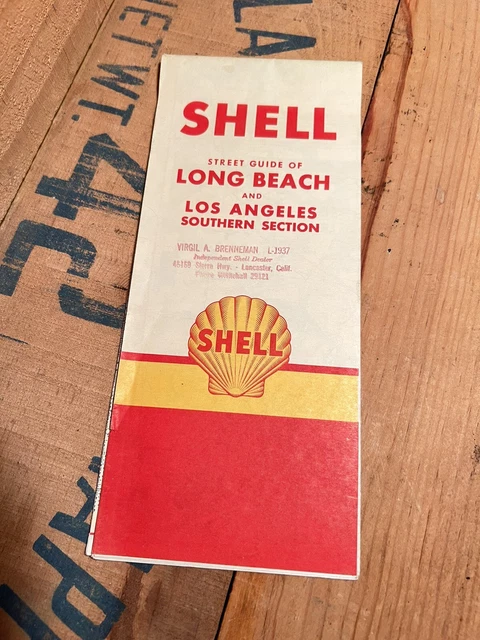 VINTAGE 1956 STREET Guide Long Beach Los Angeles – Shell Oil Company ...