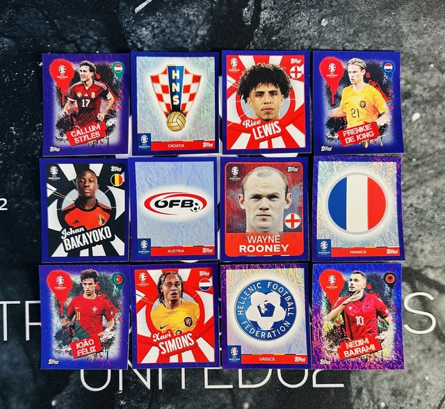 TOPPS UEFA EURO 2024 Sticker - 12x Purple Parallel Sticker - LOT ...