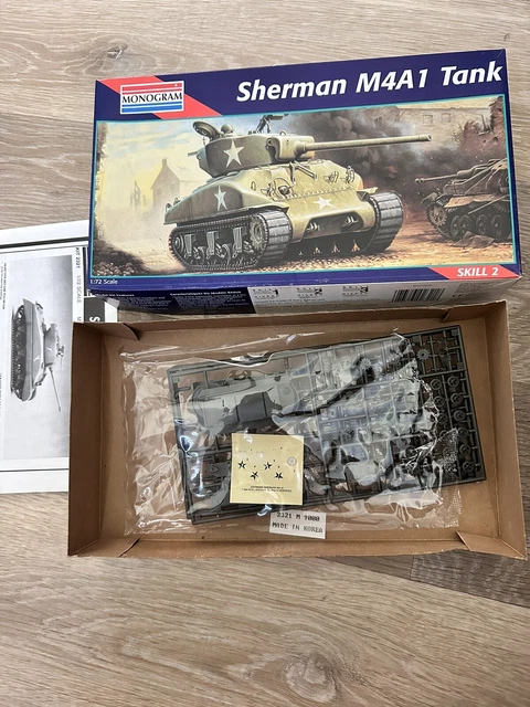 #28 MONOGRAM SHERMAN M4A1 TANK 1:72 Scale Kit No. 85-2321 $12.00 - PicClick
