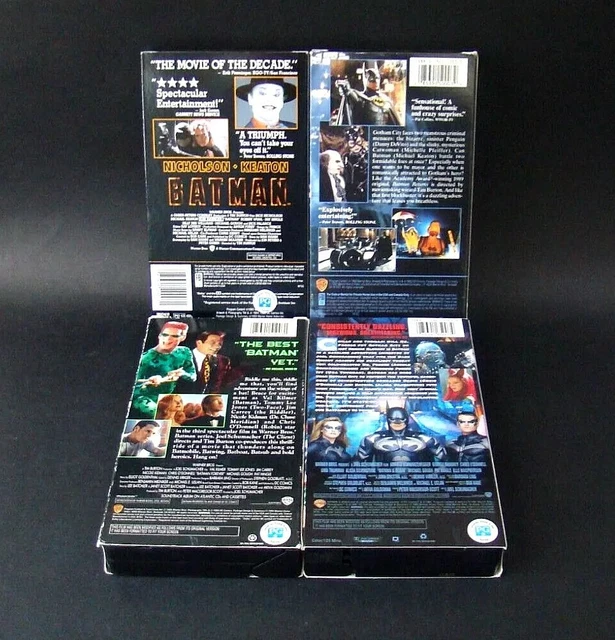 LOT OF 4 Batman VHS Tapes Batman Returns Batman Forever Batman & Robin ...