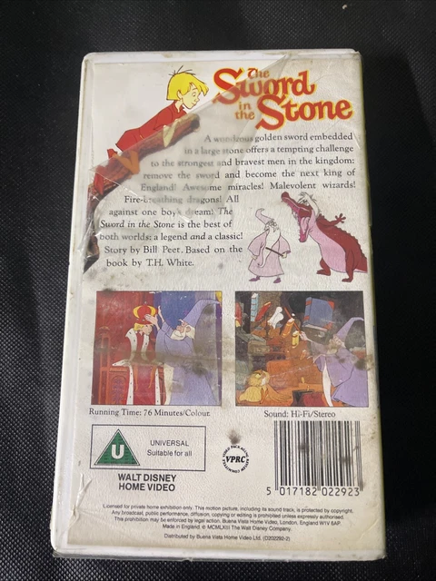 DISNEY THE SWORD In The Stone VHS Video Tape, 1995, Classic Kids ...