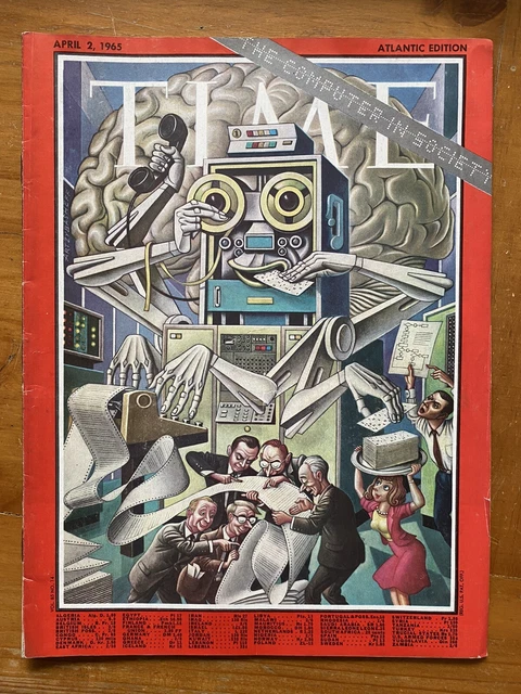 TIME MAGAZINE 1965 The Computer In Society Boris Artzybasheff NO LABEL ...