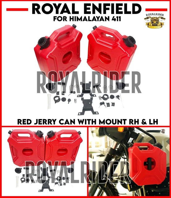 ROYAL ENFIELD &RED JERRY CAN WITH MOUNT LH & RH" For Himalayan 411 EUR ...