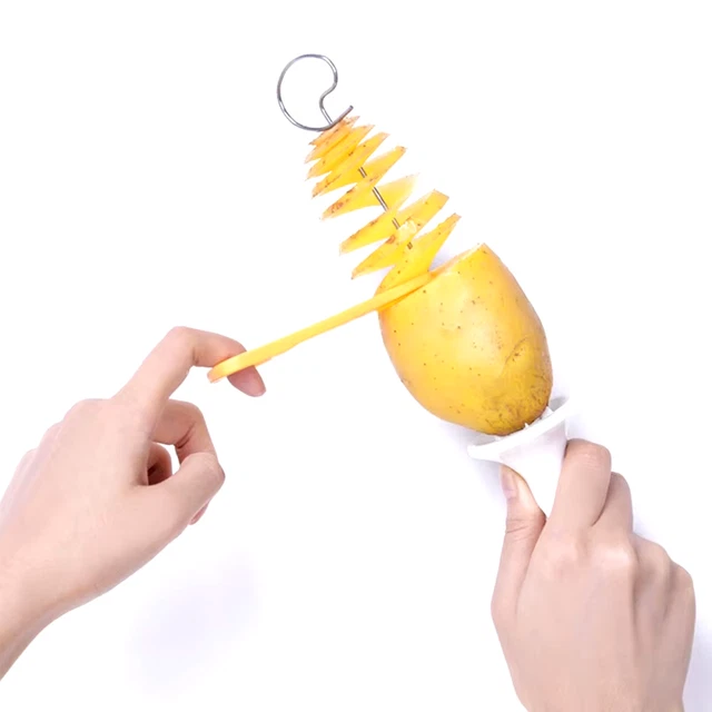 SPIRAL POTATO CUTTER Twisted Slice Potato Tower Whirlwind Potato Cut ...