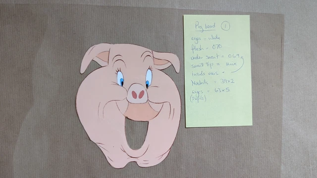 GENUINE SET UP 'Pigs Head Scene' animation Cel from 'Who Framed Roger ...
