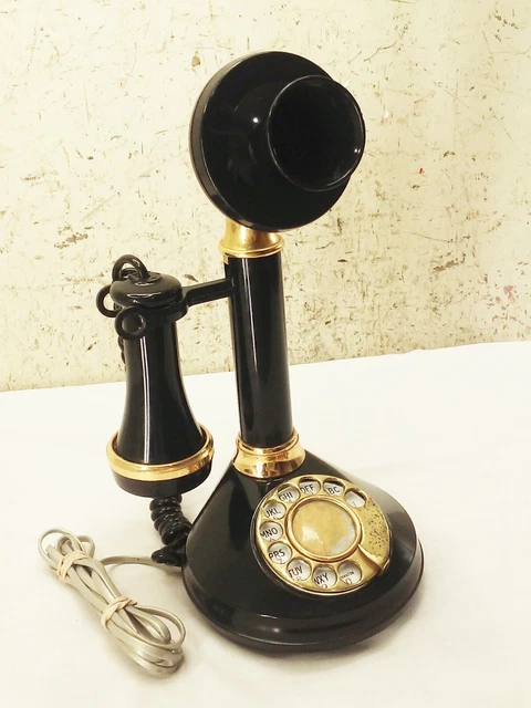 VTG DECO TEL Candlestick rotary dial corded desk telephone phone retro ...