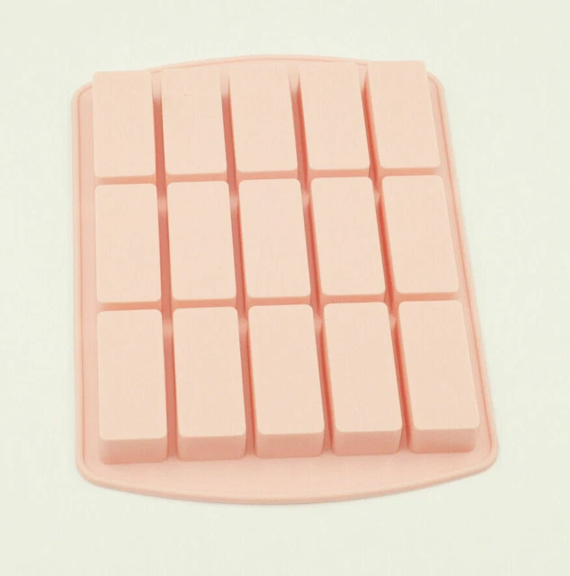 15 CAVITY RECTANGLE Shape Silicone Cake Baking Mold Oblong Rectangular ...