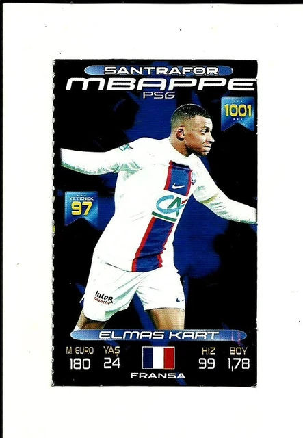 CARTA CALCIO ATEŞI 2023 - Mbappe - PSG - stampata in Turchia EUR 1,40 ...