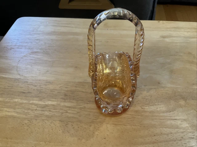 VINTAGE WESTMORELAND PINK Depression Glass Basket Basketweave 6” Rare ...