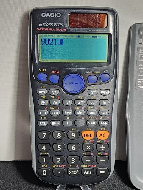 CASIO FX-300ES PLUS Natural V.P.A.M. Solar Scientific Calculator TESTED ...