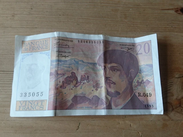 FRENCH 20 FRANC Note serial number 335055 £4.50 - PicClick UK