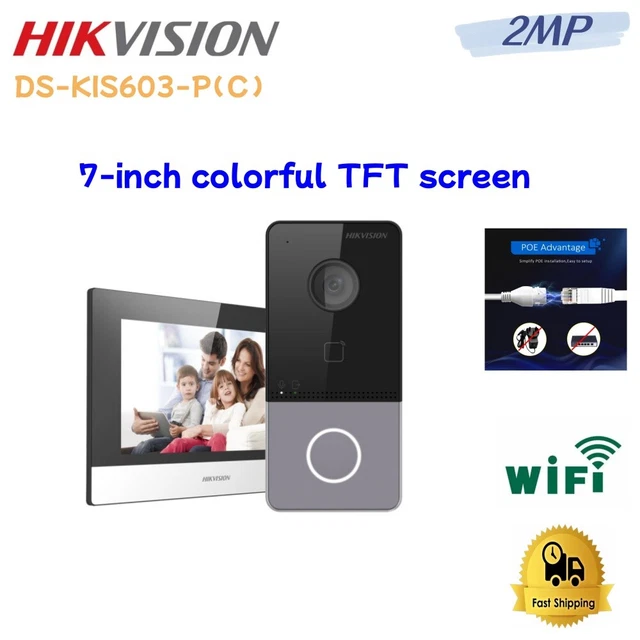 HIKVISION IP VIDEO Intercom Kit WIFI POE Doorbell Door Station DS-KIS603-P(C) £199.99 - PicClick UK
