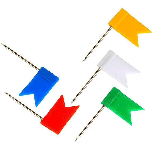 160 PCS MARKING Tacks Bulletin Board Map Cork Accessories with Flags ...
