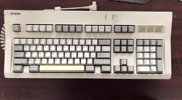 VINTAGE EPSON KEYBOARD Model Q203A- WHITE CRUNCHYSWITCHES $89.00 ...