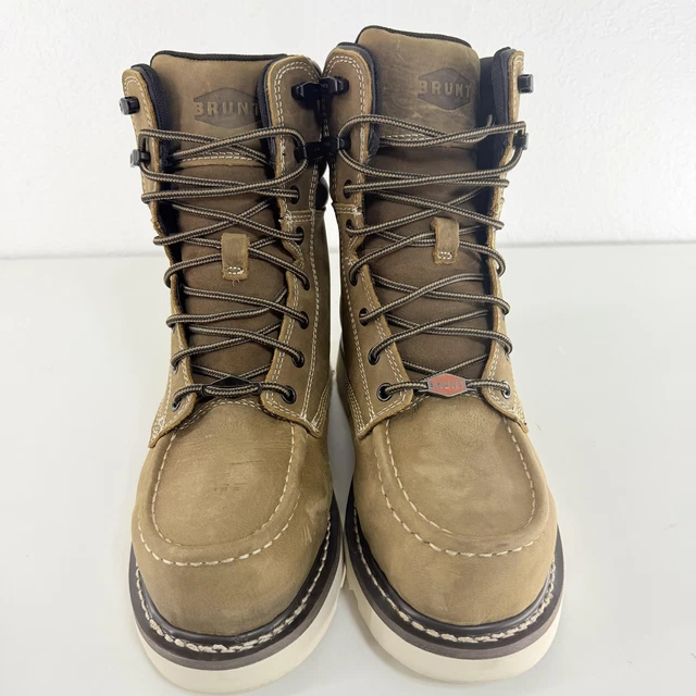 BRUNT MARIN 8& Welted Comp Toe Boots Mens Size 7 Brown Waterproof Work ...