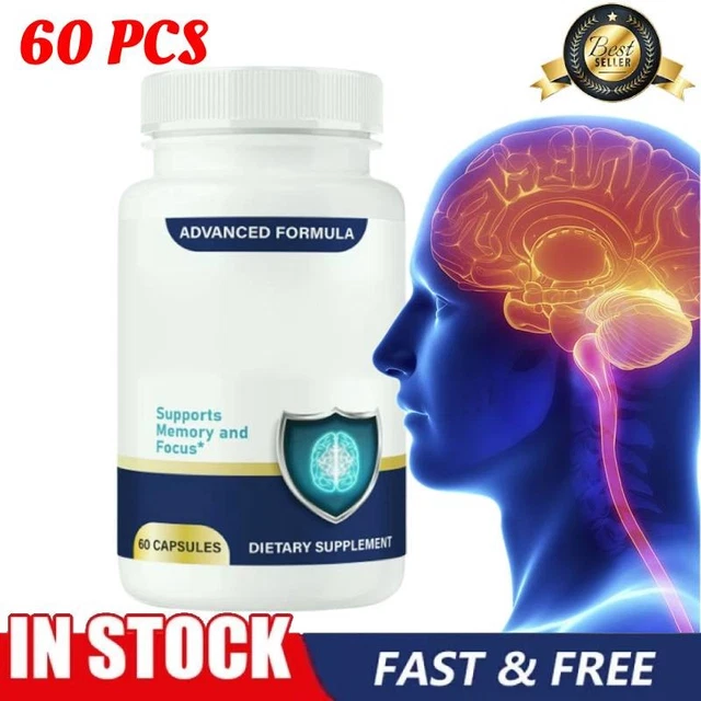 60CT BRAIN DEFENDER Memory & Brain Support Capsules, Advanced Cognitive ...