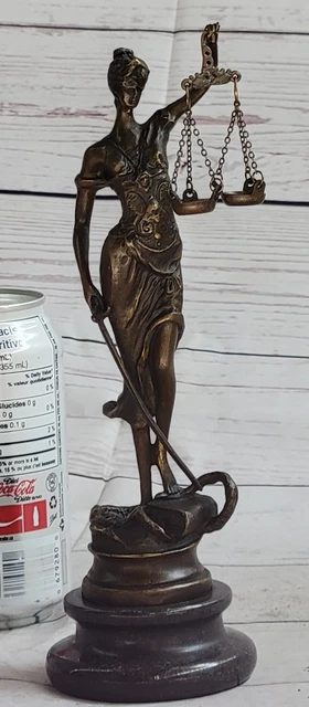 VÉRITABLE BRONZE STATUE Marbre Femme Store Justice Balance Law ...