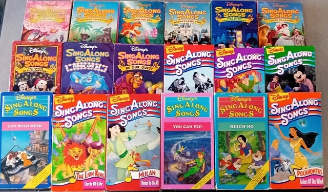 LOT 18 WALT Disney Sing Along Song VHS Tape Set Great EUR 13,49 - PicClick IT