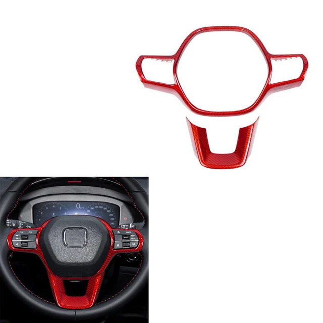 RED CARBON FIBER Steering Wheel Trim Cover for Honda CR-V 23+ CIVIC ...