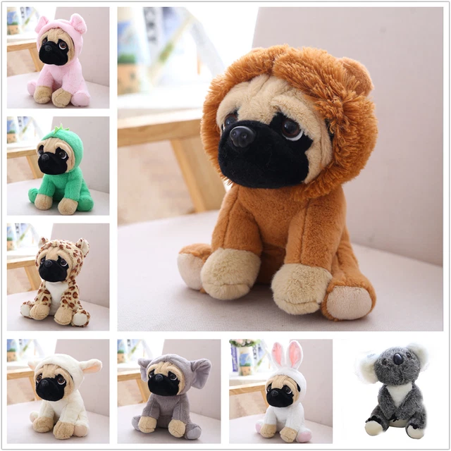LARGE PLUSH TOYS 8" Pug Dog in 7 Costumes Cuddly Soft Toy Teddy Plush Animal £8.00 - PicClick UK