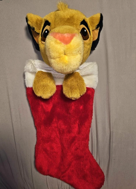 VINTAGE WALT DISNEY The Lion King Simba Plush Christmas Stocking 3D HTF ...