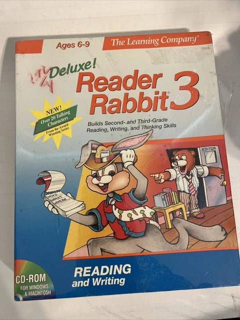DELUXE READER RABBIT 3 The Learning Company Big Box PC Game $20.25 ...