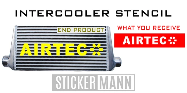 1 X MEDIUM 44cm X 6.6cm AIRTEC INTERCOOLER STENCIL VINYL FORD FIESTA ...