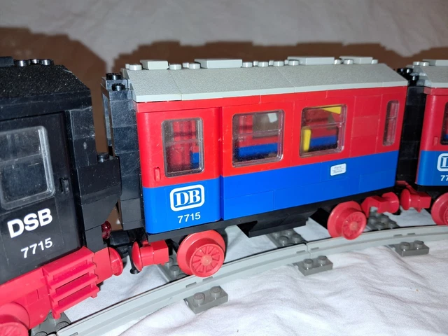 VINTAGE 1985 LEGO 7715 PUSH-ALONG PASSENGER STEAM TRAIN COMPLET BOÎTE ...