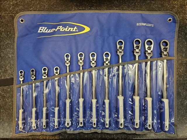BLUE POINT SNAP On Metric Locking Flex Head Ratchet Spanner Set ...