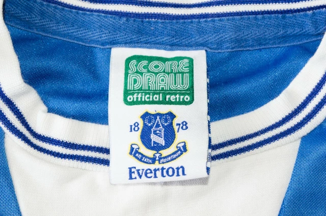 EVERTON JERSEY SCORE Draw 1984 Retro Full Zip Football Replica Mens ...
