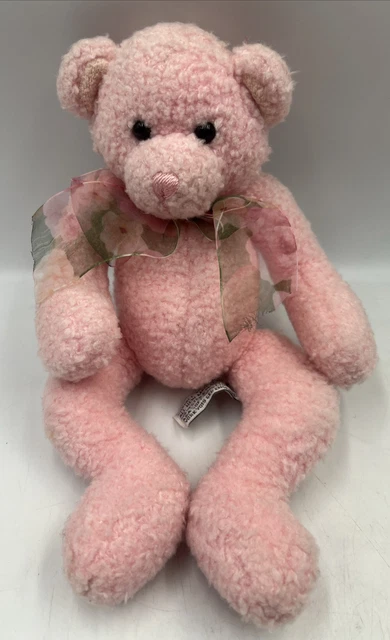 AURORA PINK TEDDY Bear by A & A Toys H 11” Soft Toy Plush Vgc £11.95 ...