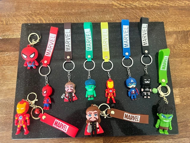 MARVEL AVENGERS 3D Keychain Key Ring Bag Accessory Spider-Man Iron Man ...
