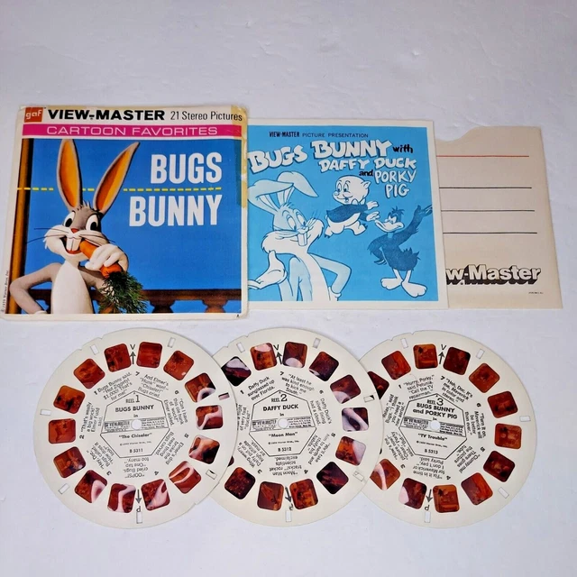 VINTAGE 1959 VIEW-MASTER Bugs Bunny Complete 3-Reel Set GAF B 5311 5312 ...