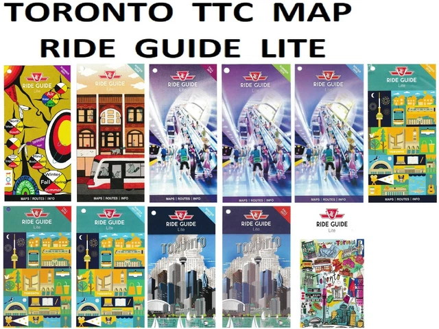 TTC 🚌🚇🚋 RIDE Guide Lite Map 2016-2023 Toronto Subway Bus Streetcar Tram ...