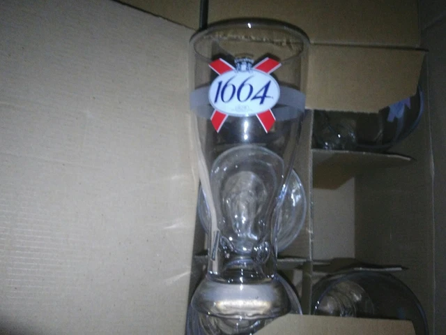 6 VERRES BIÈRE Blanche Kronenbourg 1664 kro 15cl Half Pint Blanc EUR 17,00 - PicClick FR