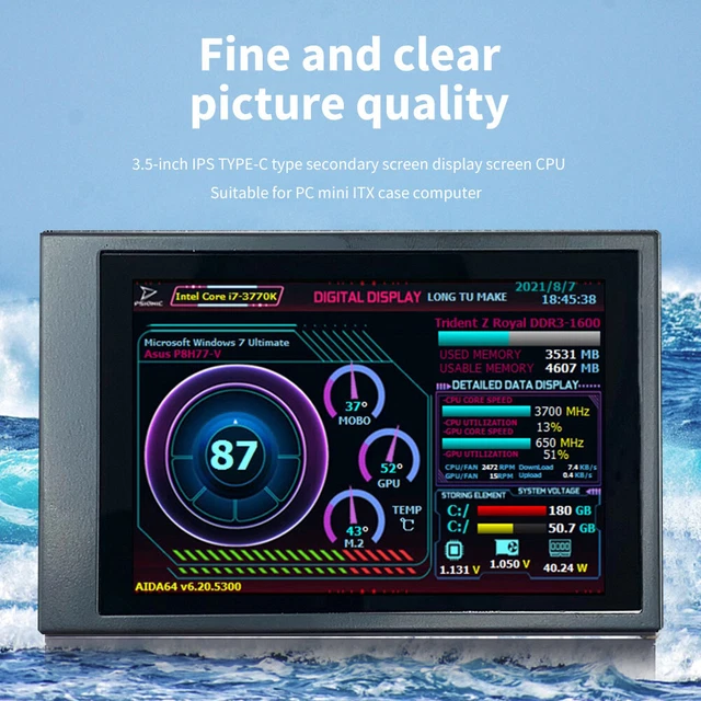 MINI SCREEN H35PRO 3.5 Inch AIDA64 Secondary Screen for Raspberry Pi ...