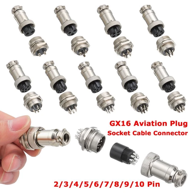 WIRING MOUNT PANEL GX16 M16 Male / Female Socket Cable Connector ...
