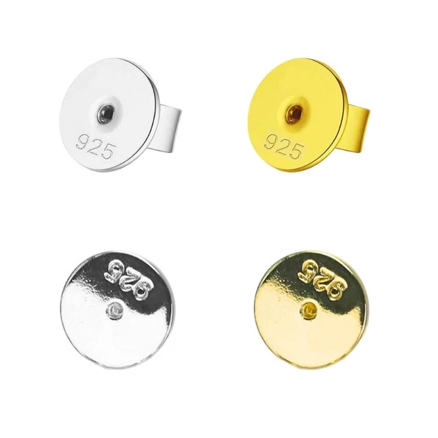 PACK OF 10 Round Disc Earring Stopper Metal Ear Studs Closure for Heavy ...