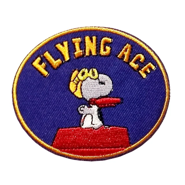 PATCH ÉCUSSON THERMOCOLLANT - Snoopy Aviateur Flying Ace (Ref 1) (2024. ...