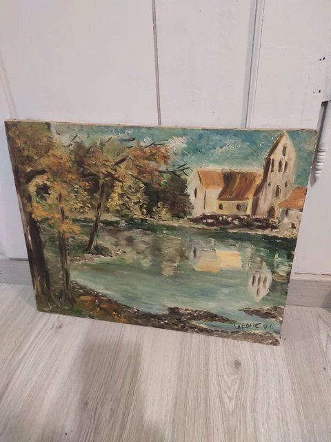 ANCIEN TABLEAU HUILE sur toile signé lafolie 1971 original et authentique EUR 19,00 - PicClick IT