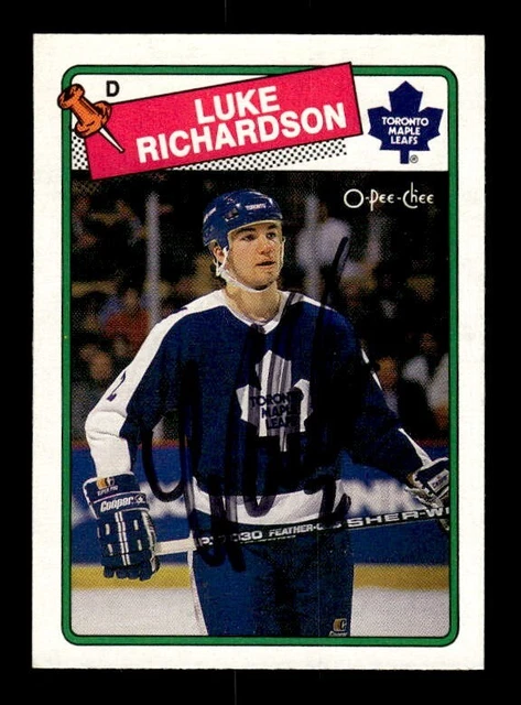 LUKE RICHARDSON SIGNÉ 1988-89 O-Pee-Chee #245 Toronto Érable Leafs Sur ...