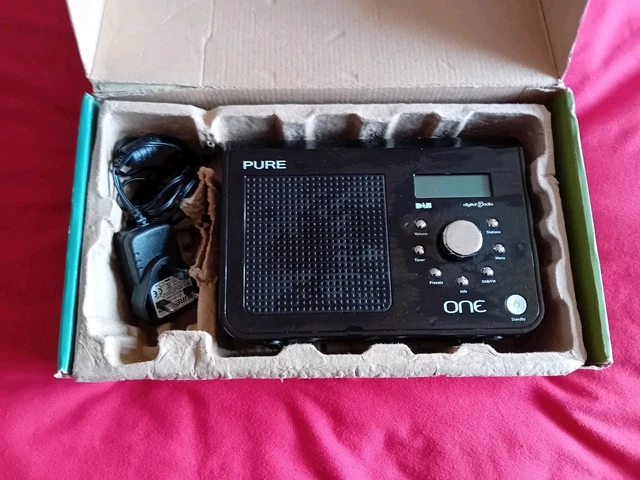 PURE ONE PORTABLE DAB & FM Radio in Black Colour C/W Box Excellent ...