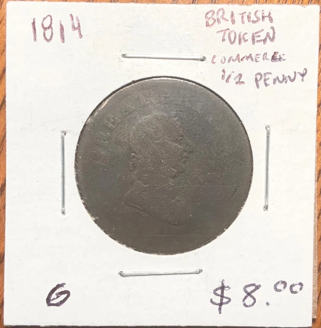1814 BRITISH TOKEN Commerce 1/2 Penny £6.39 - PicClick UK