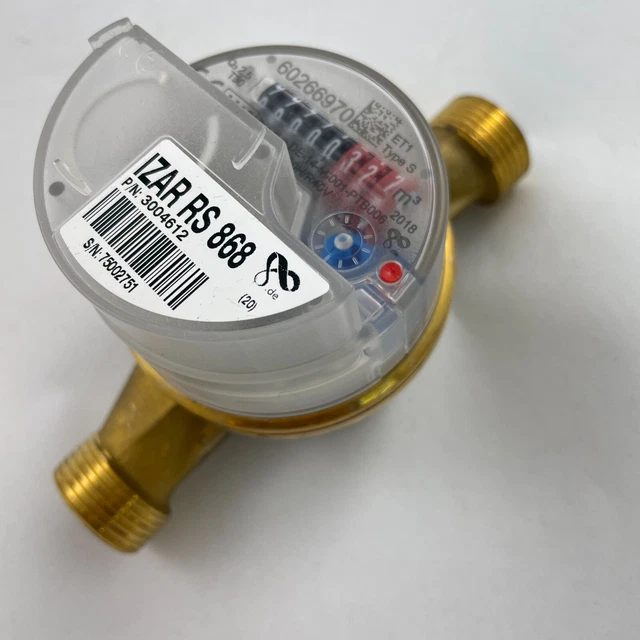 KALT WASSERZÄHLER DIEHL AQUARIUS RS IZAR Funk R1/2" G3/4" AG 130mm 30° 2018 NEU EUR 12,50 ...